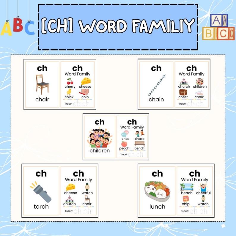 Digraph Flashcards | Phonics Printable for Kids | Word Families ...