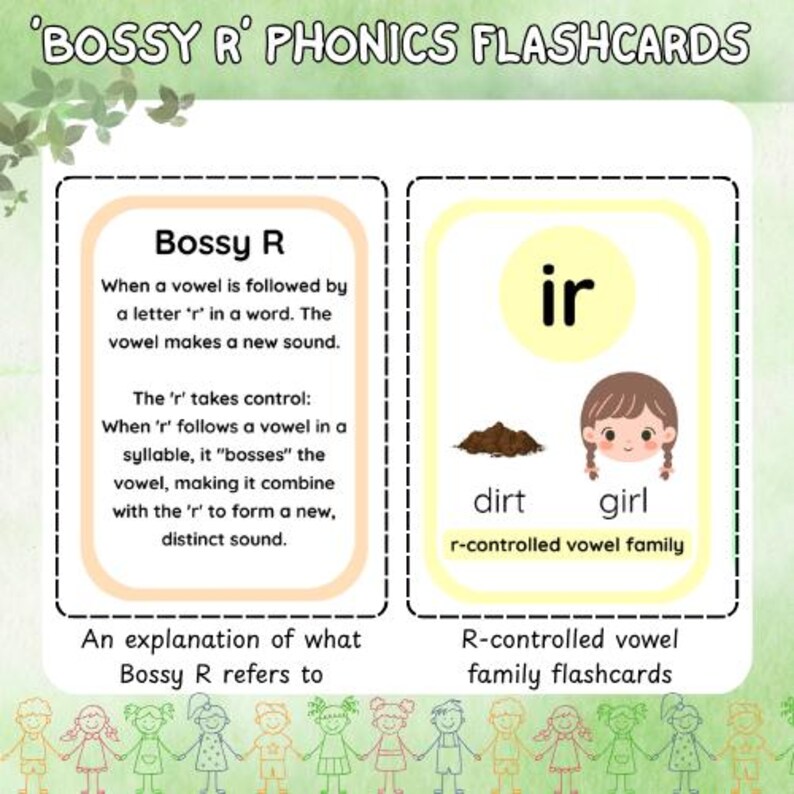 Bossy R Phonics Flashcards | Ar Er Ir or Ur Words | R-controlled Vowel ...
