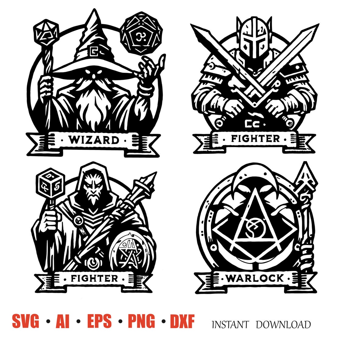 Epic Dungeon Master SVG Bundle - Dnd, RPG, Gaming, D20 Dice Designs ...