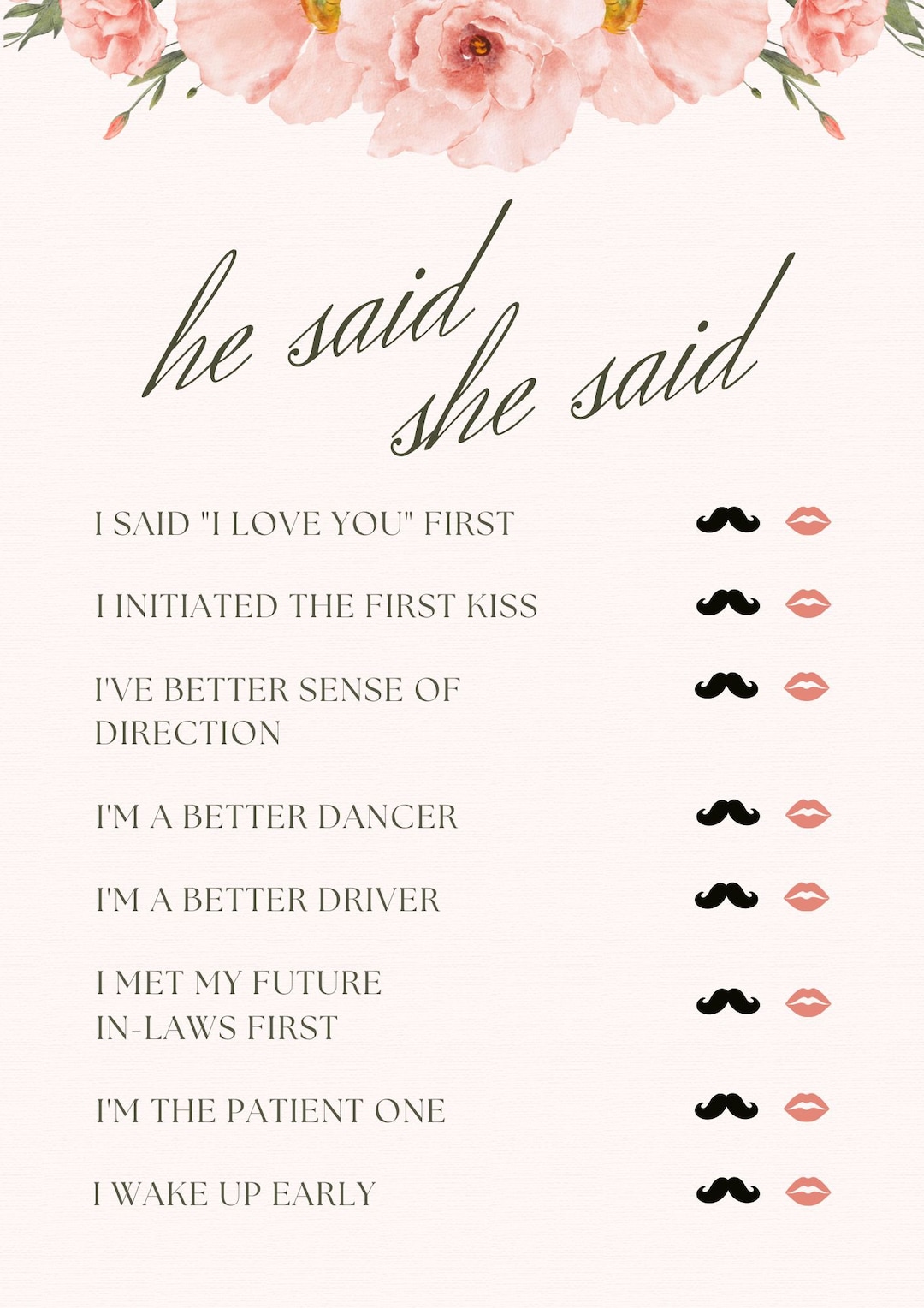 Husband and Wife Married Game Pdf File - Etsy