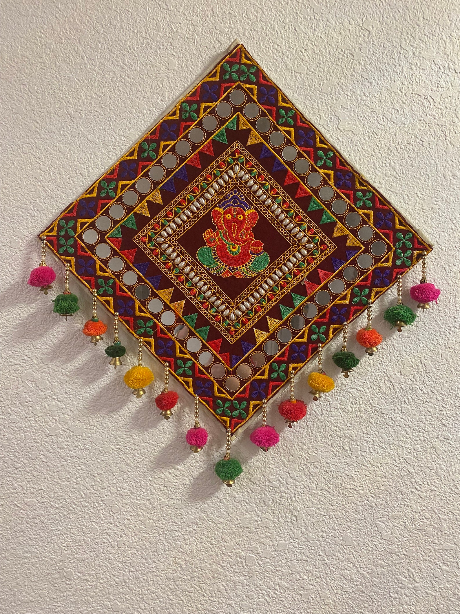 12 Inch Lippan (clay) Wall Art Ganapati Mural in the Centre and ...