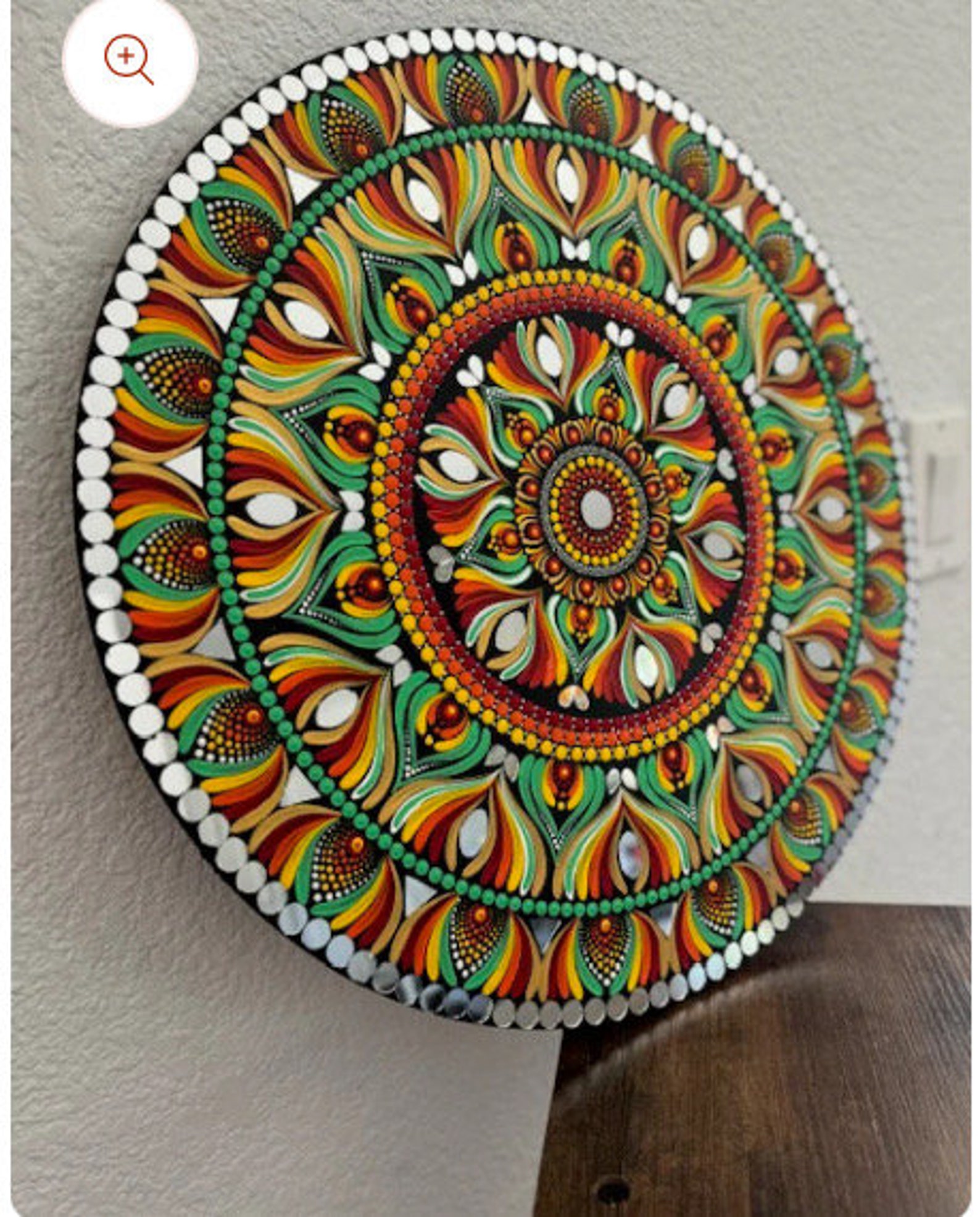 Gorgeous Hand Painted 18 Inch Dot Mandala Art - Can Be Temple or Idol ...