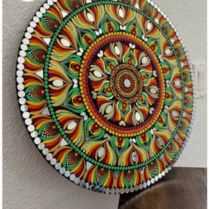 Gorgeous Hand Painted 18 Inch Dot Mandala Art - Can Be Temple or Idol ...