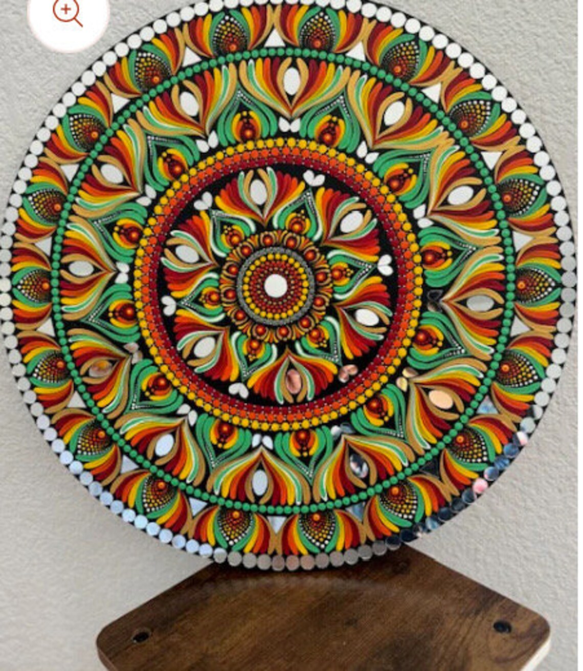 Gorgeous Hand Painted 18 Inch Dot Mandala Art - Can Be Temple or Idol ...