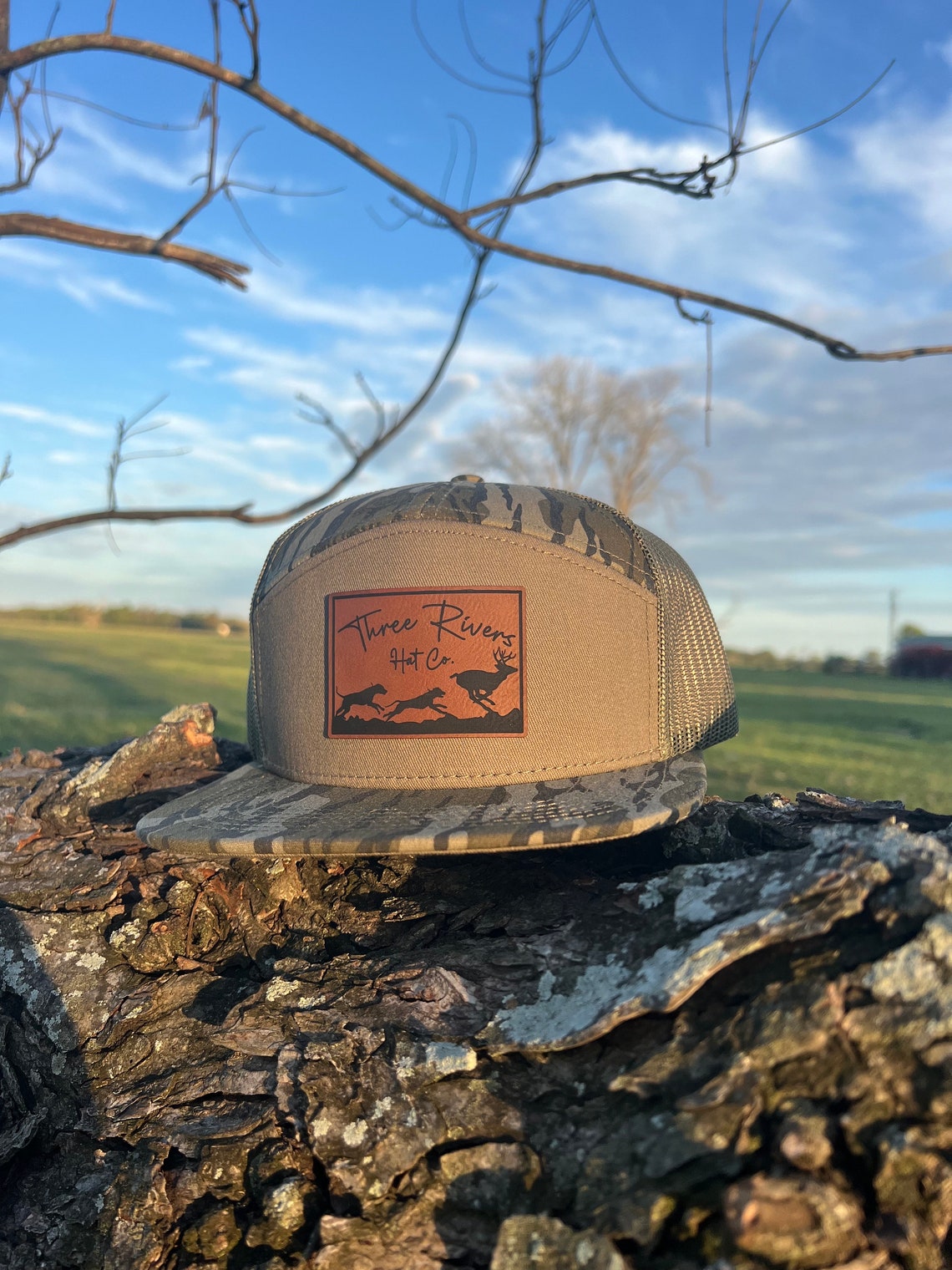 Deer Dog Hunting Patch Lost Hat Flatbill-mossy Oak Bottomland 7 Panel Snapback Hat - Etsy