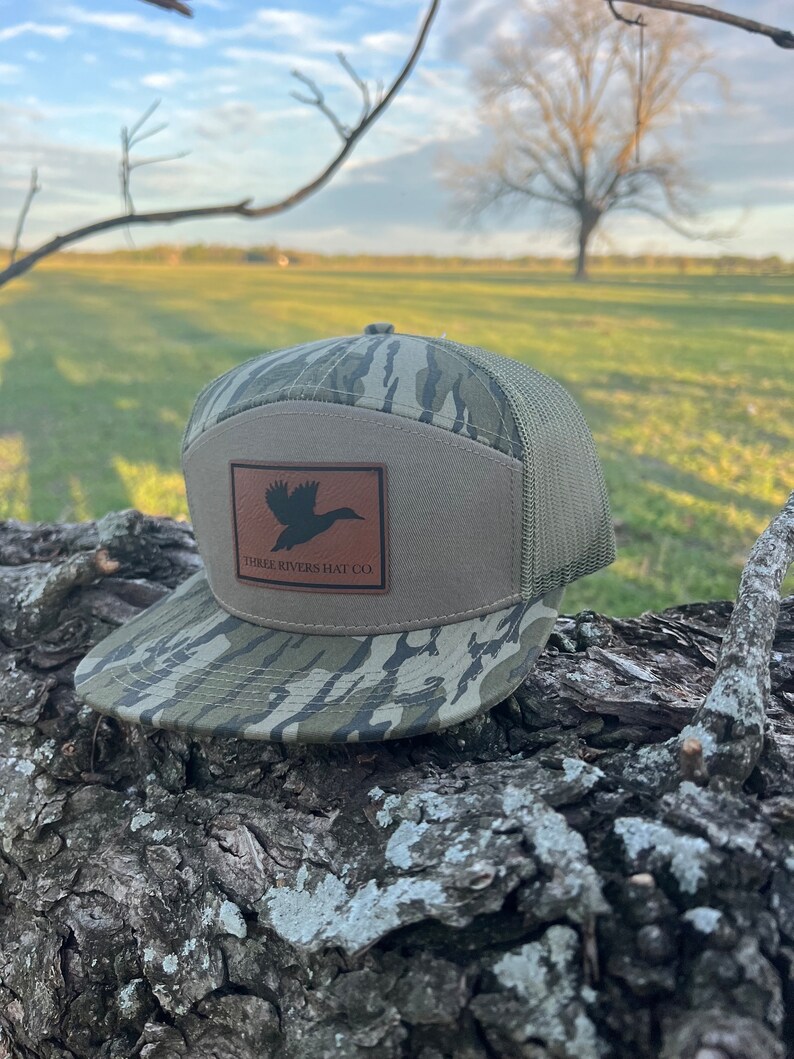 Duck Silhouette Patch Lost Hat Flatbill-mossy Oak Bottomland 7 Panel Snapback Hat - Etsy