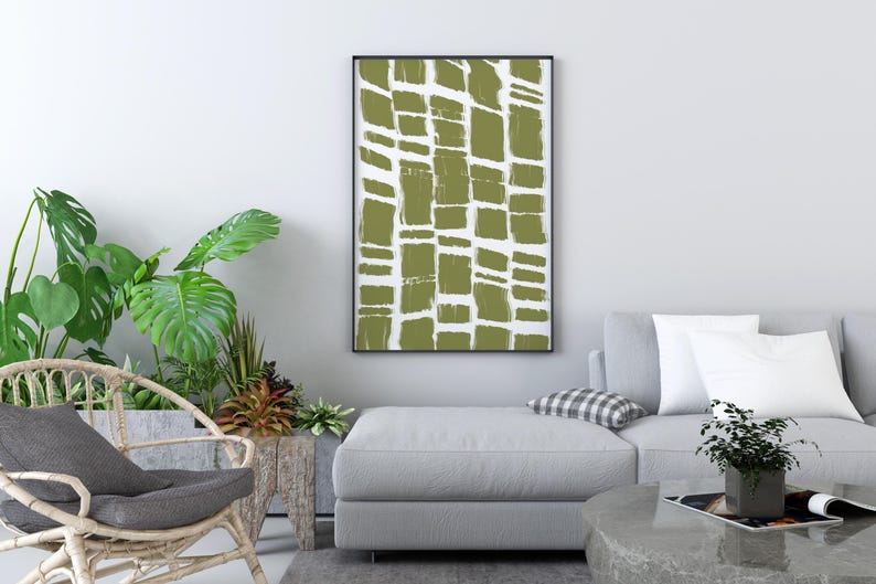Olive Green Minimalist Japandi Printable Wall Art – Minimalist Wall ...