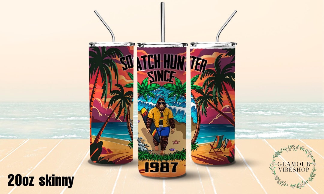 Squatch Hunter Since 1987 Tumbler, Custom Year Bigfoot Tumbler, Bigfoot ...