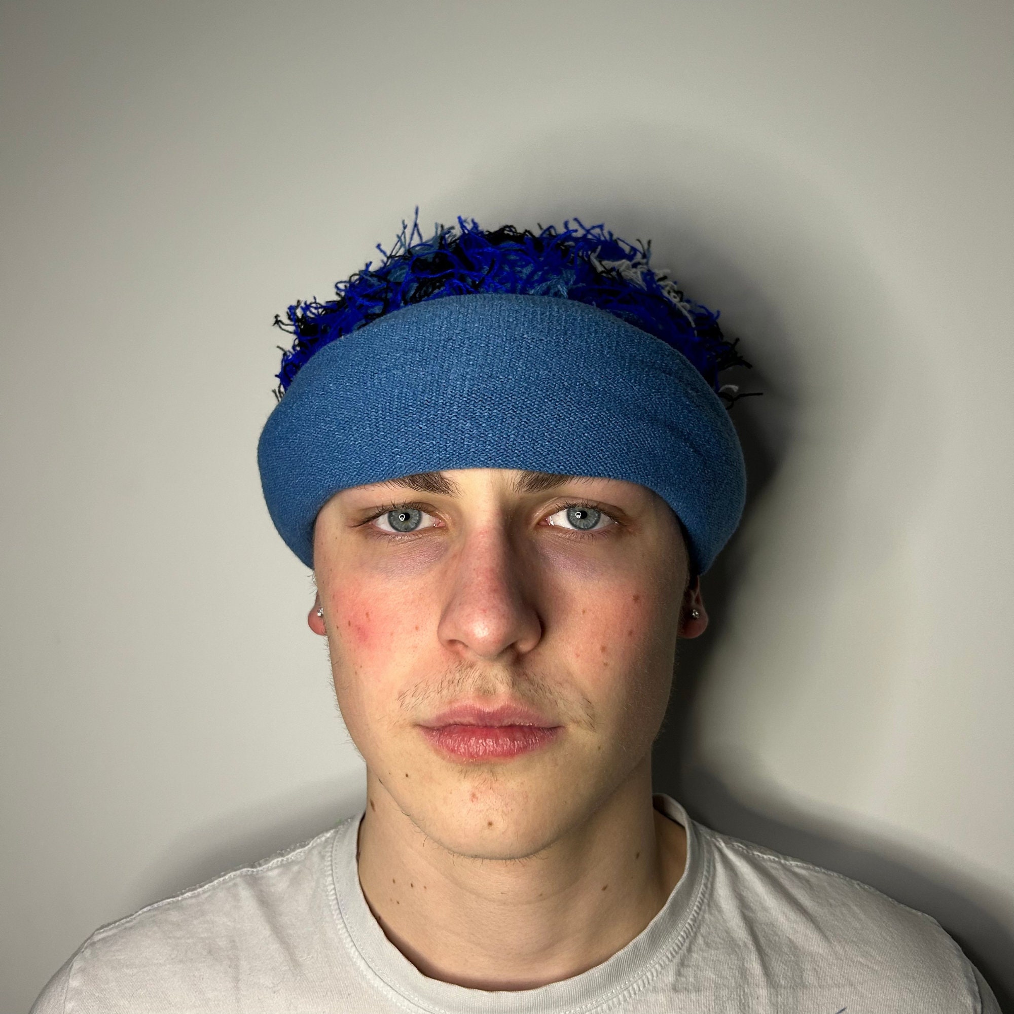 Blue Distressed Balaclava Ski Mask Cozy Warm Soft Knitted Winter ...