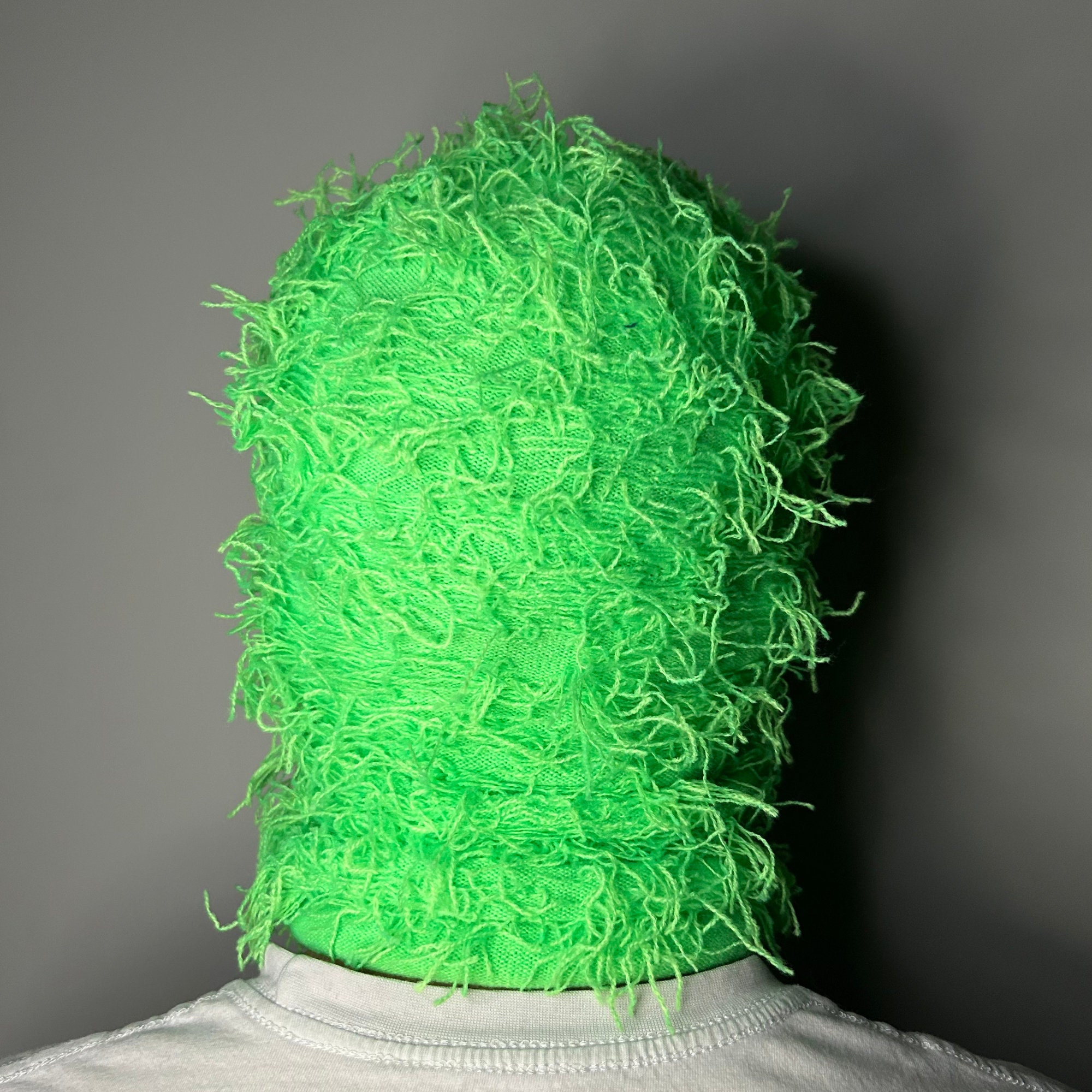 Lime Green Distressed Balaclava Ski Mask Cozy Warm Soft Knitted Winter ...