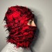 Red and Black Distressed Balaclava Ski Mask Soft Knitted Balaclava ...