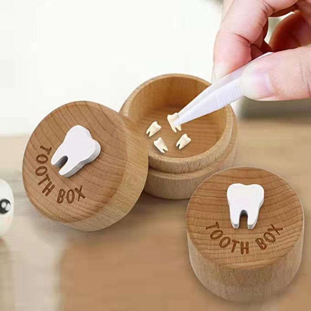 Personalized Wooden Tooth Storage Box Customizable Baby Tooth Keepsake ...