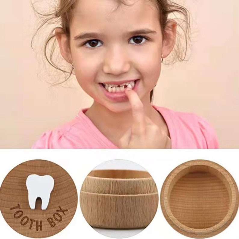 Personalized Wooden Tooth Storage Box Customizable Baby Tooth Keepsake ...