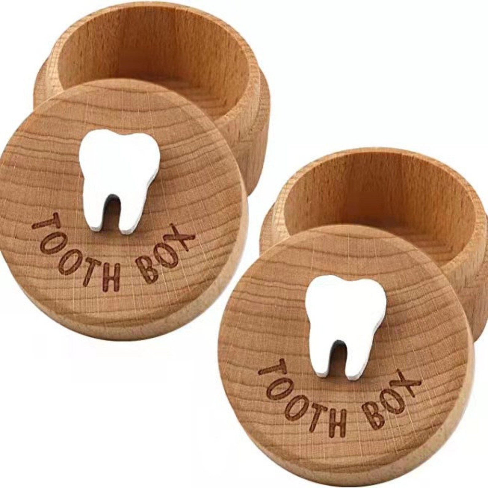 Personalized Wooden Tooth Storage Box Customizable Baby Tooth Keepsake ...