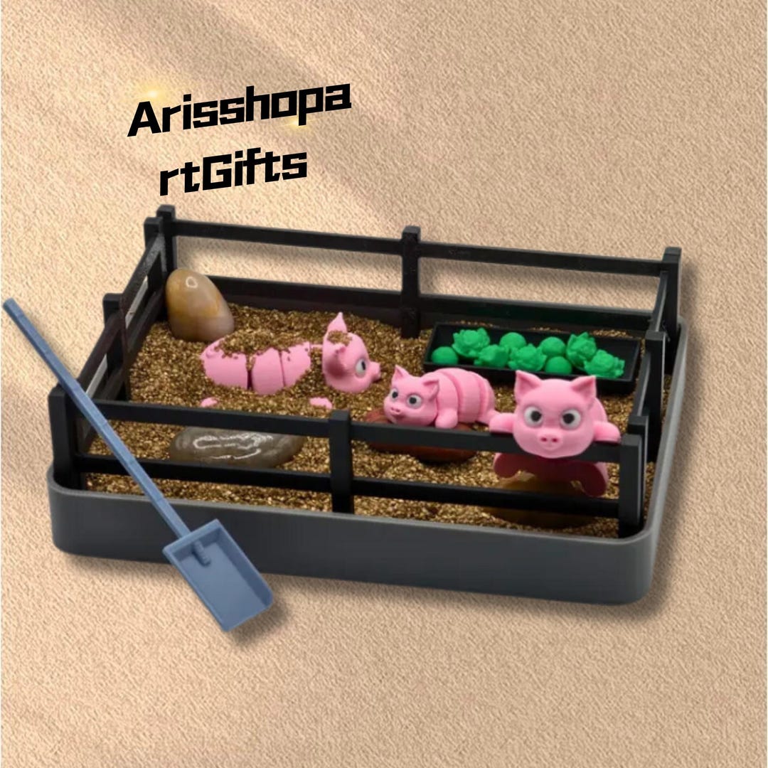 Pig Zen Garden DIY Kit Fidget Fun Stress Relief Gift Creative Therapy ...
