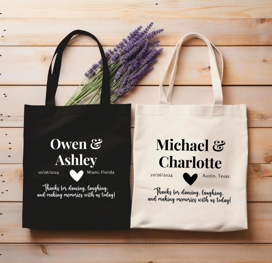Custom Wedding Guest Tote Bag, Custom Wedding Bag, Wedding Guest Gift ...