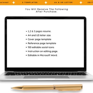 CV Templates Modern Resume With Photo Word Doc, 1 2 3 Page Professional ...