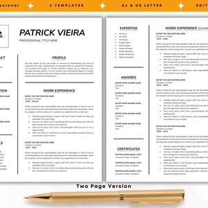 Resume CV Template Word, Professional CV Templates Clean ATS Friendly ...