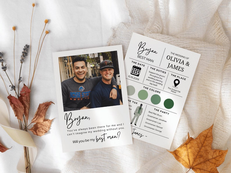 Groomsman Proposal Card, Modern Groomsmen Proposal Card Template, Best ...