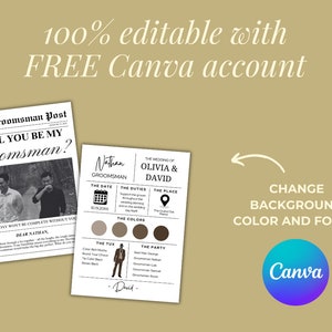 Groomsman Proposal Card, Newspaper Groomsmen Proposal Card Template ...