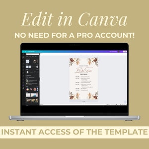 Boho Bridal Shower Program, Bridal Party Program Template, Printable ...