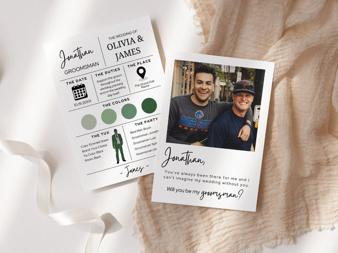 Groomsman Proposal Card, Modern Groomsmen Proposal Card Template, Best ...