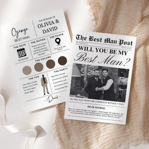 Groomsman Proposal Card, Newspaper Groomsmen Proposal Card Template ...