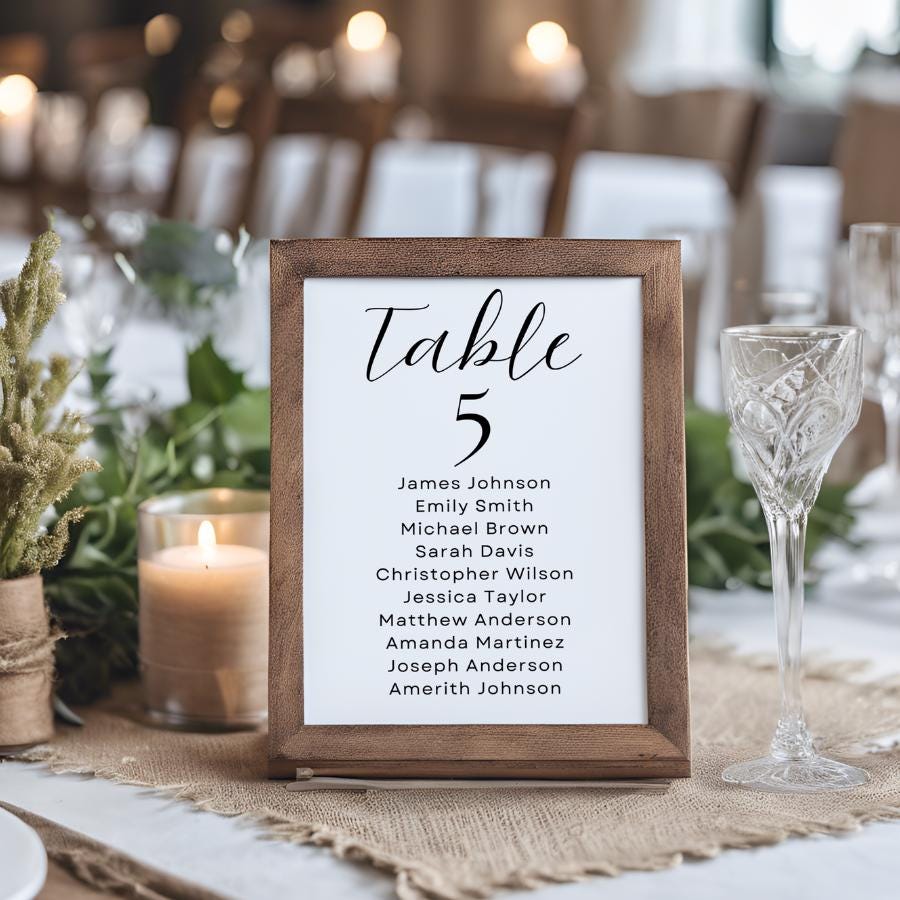 Wedding Seating Chart Cards Template, Table Seating Chart, Wedding ...