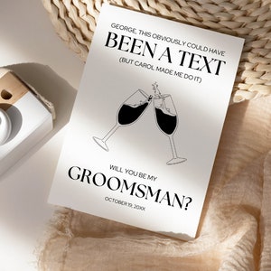 Modern Groomsman Proposal Card Template, Editable (digital Download) - Etsy