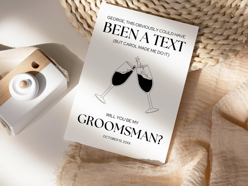 Modern Groomsman Proposal Card Template, Editable (digital Download) - Etsy