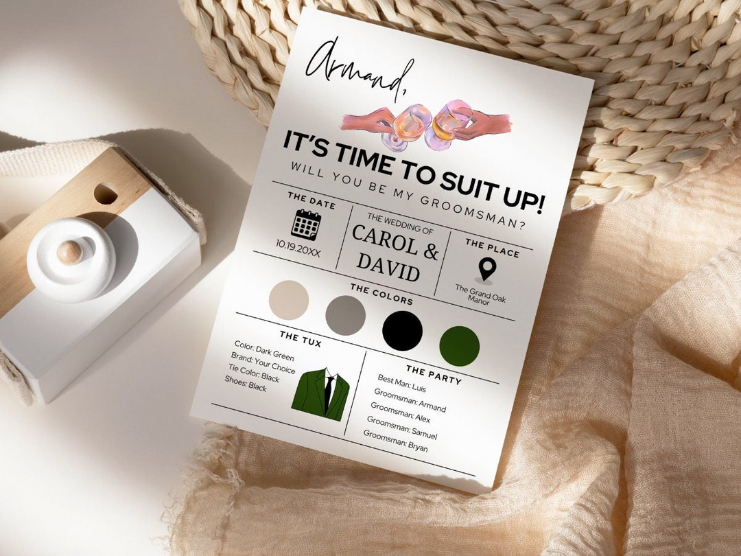 Groomsman Proposal Card Groomsmen Proposal Card Template Best Man