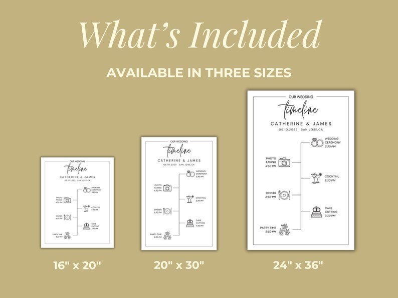 Wedding Timeline Sign Template, Minimalist Wedding Order of Events ...