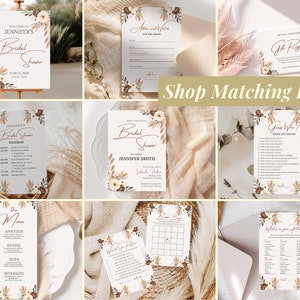 Boho Bridal Shower Program Template: Printable Brunch Program (5x7 ...
