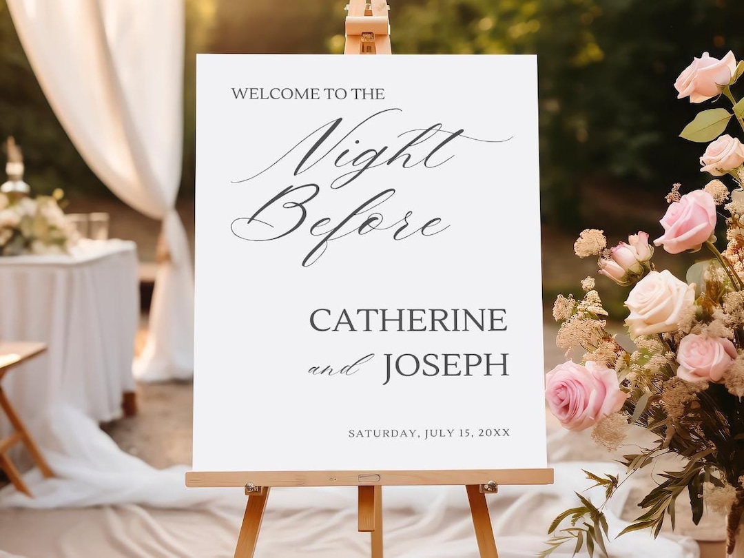 Rehearsal Dinner Welcome Sign Template, Modern Wedding Decor (digital ...