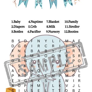Printable Baby Shower Word Search! Party Game Puzzle - Etsy