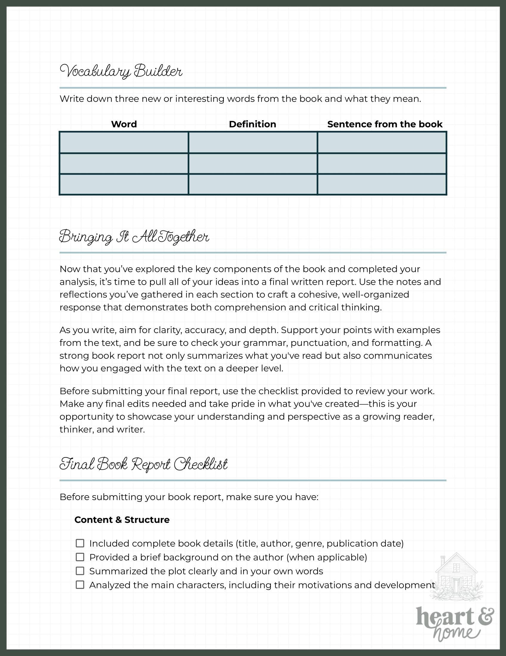 High School Book Report Template | Editable Google Doc & Printable PDF ...