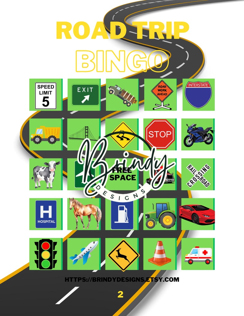 Road Trip Bingo - Etsy