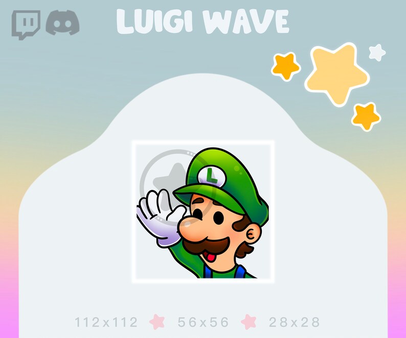 Cute Luigi Wave Emote Static Emote for Twitch & Discord - Etsy
