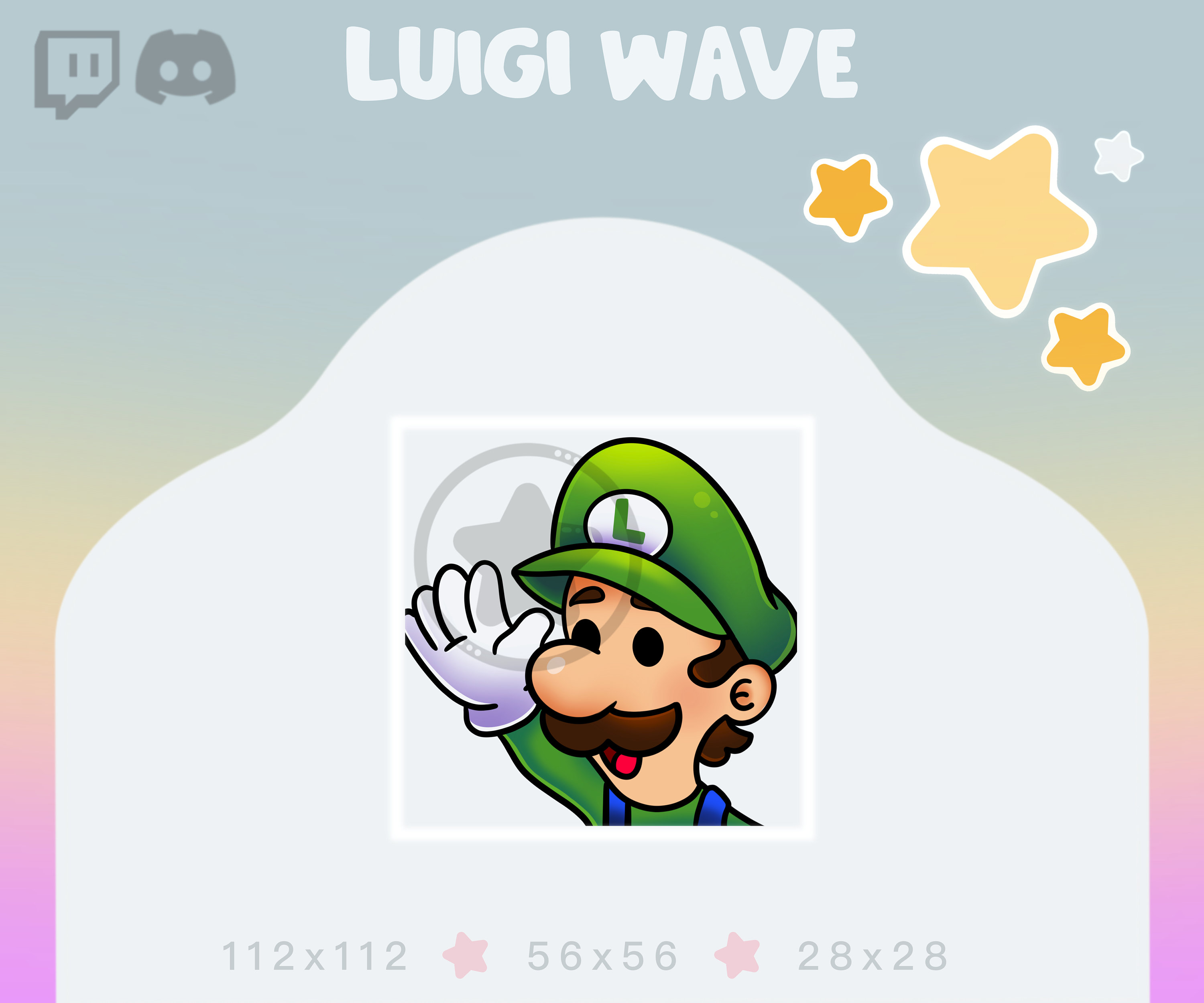 Cute Luigi Wave Emote Static Emote for Twitch & Discord - Etsy