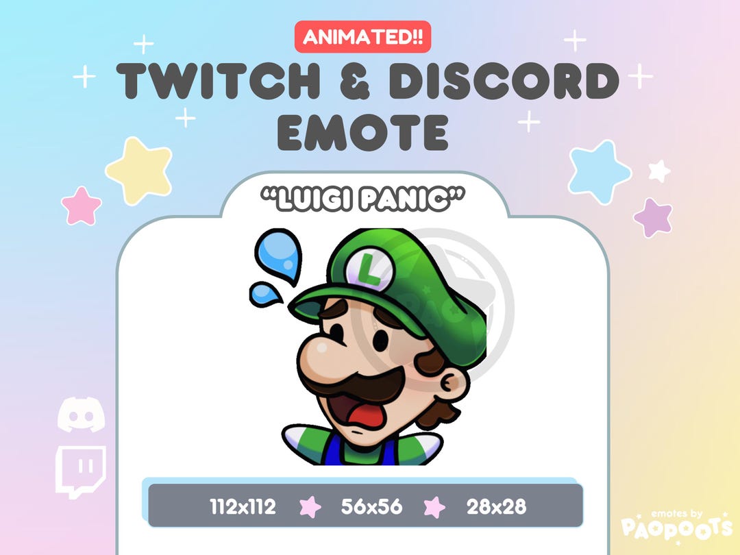 Cute Luigi Panic Emote | Animated Emote for Twitch & Discord - Etsy