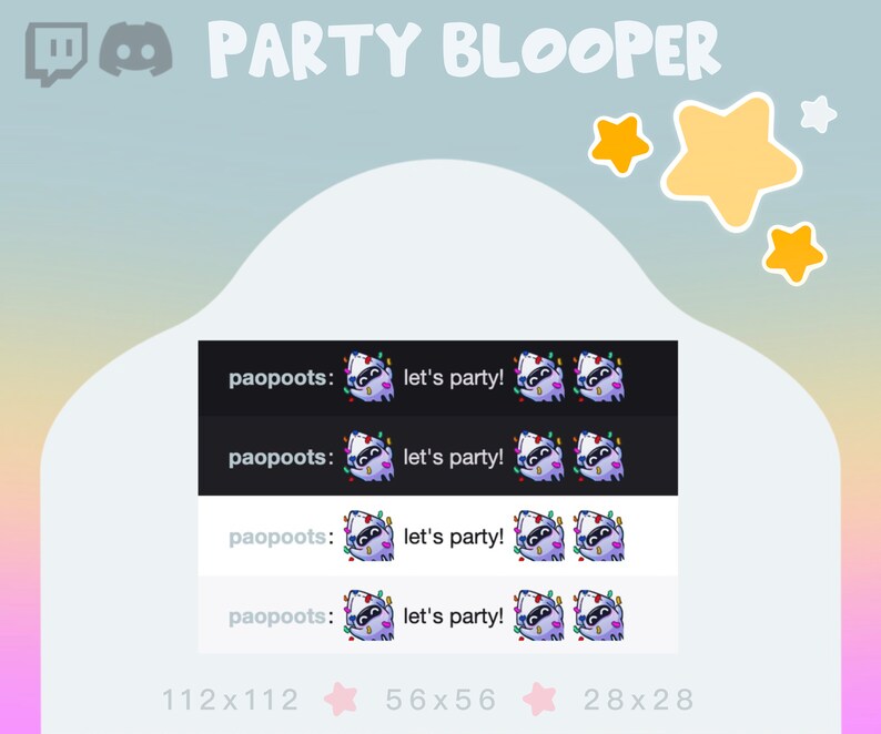 Party Blooper Emote Static Emote for Twitch & Discord - Etsy