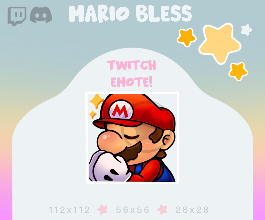 Cute Mario Bless Emote Static Emote for Twitch & Discord - Etsy