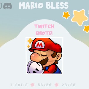 Cute Mario Bless Emote Static Emote for Twitch & Discord - Etsy