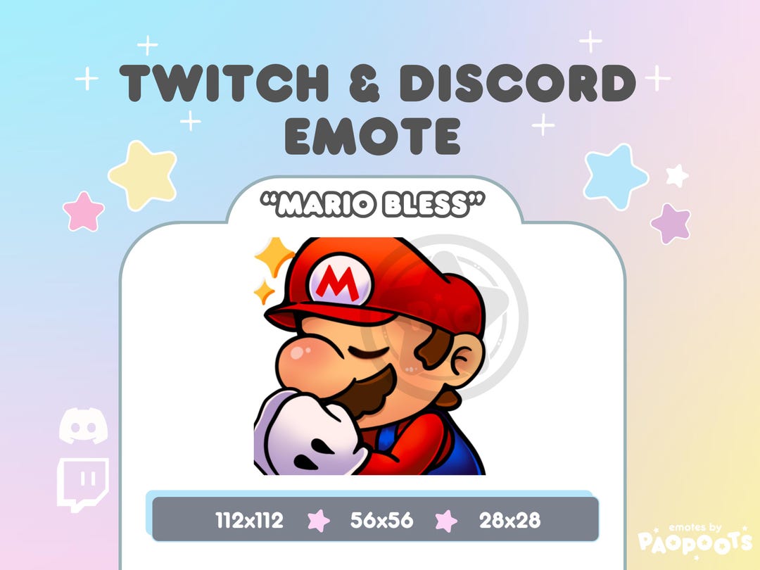 Cute Mario Bless Emote | Static Emote for Twitch & Discord - Etsy