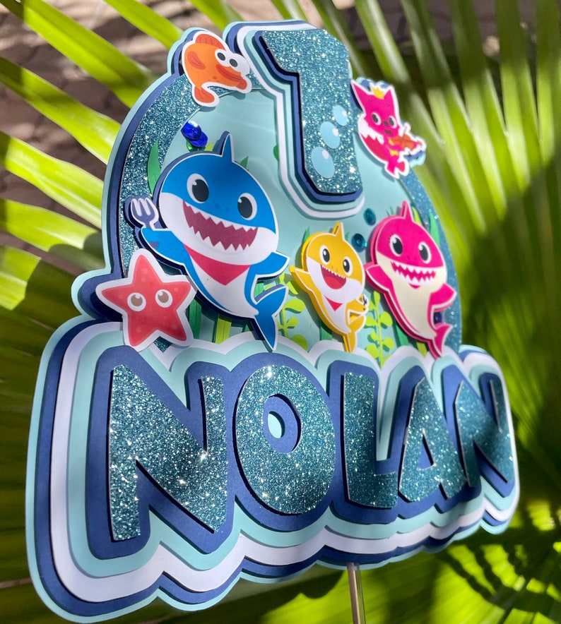 Baby Shark Cake Topper, Baby Shark Birthday, Cupcake Topper, Ping Fong ...