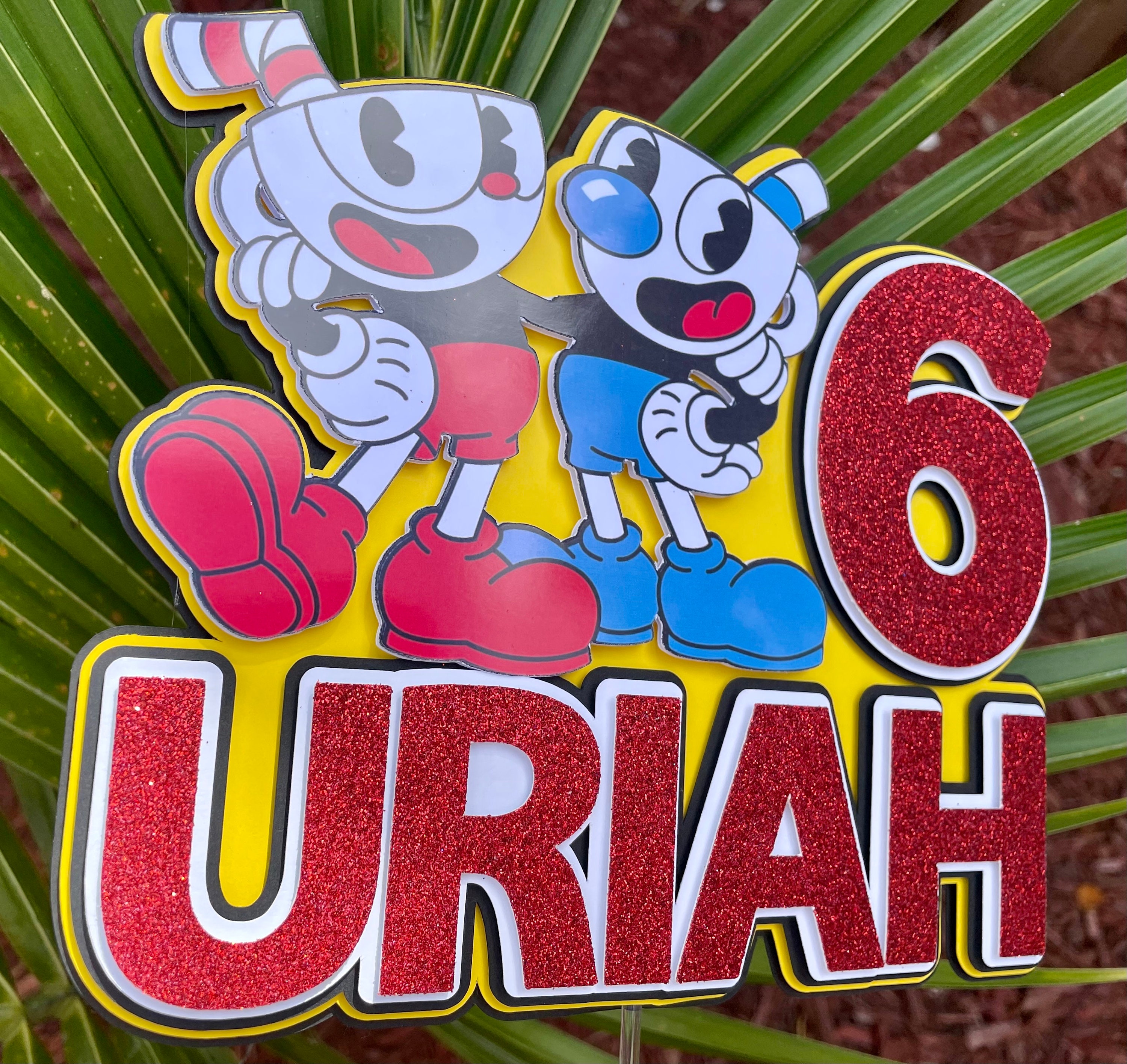 Cuphead Cake Topper, Cuphead Video-game Birthday, Birthday Party ...