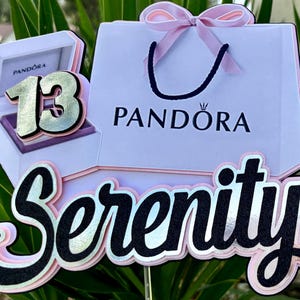 Pandora Package Gift Bag Cake Topper | Custom Cake Topper | Pandora ...