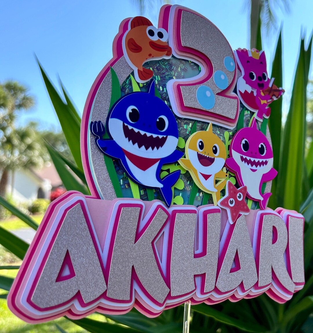 Baby Shark Cake Topper, Baby Shark Birthday, Cupcake Topper, Ping Fong ...