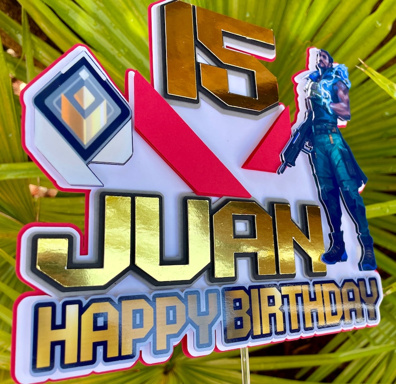 Valorant Cake Topper, Gamer, Video Game Birthday Cake Topper, Game ...