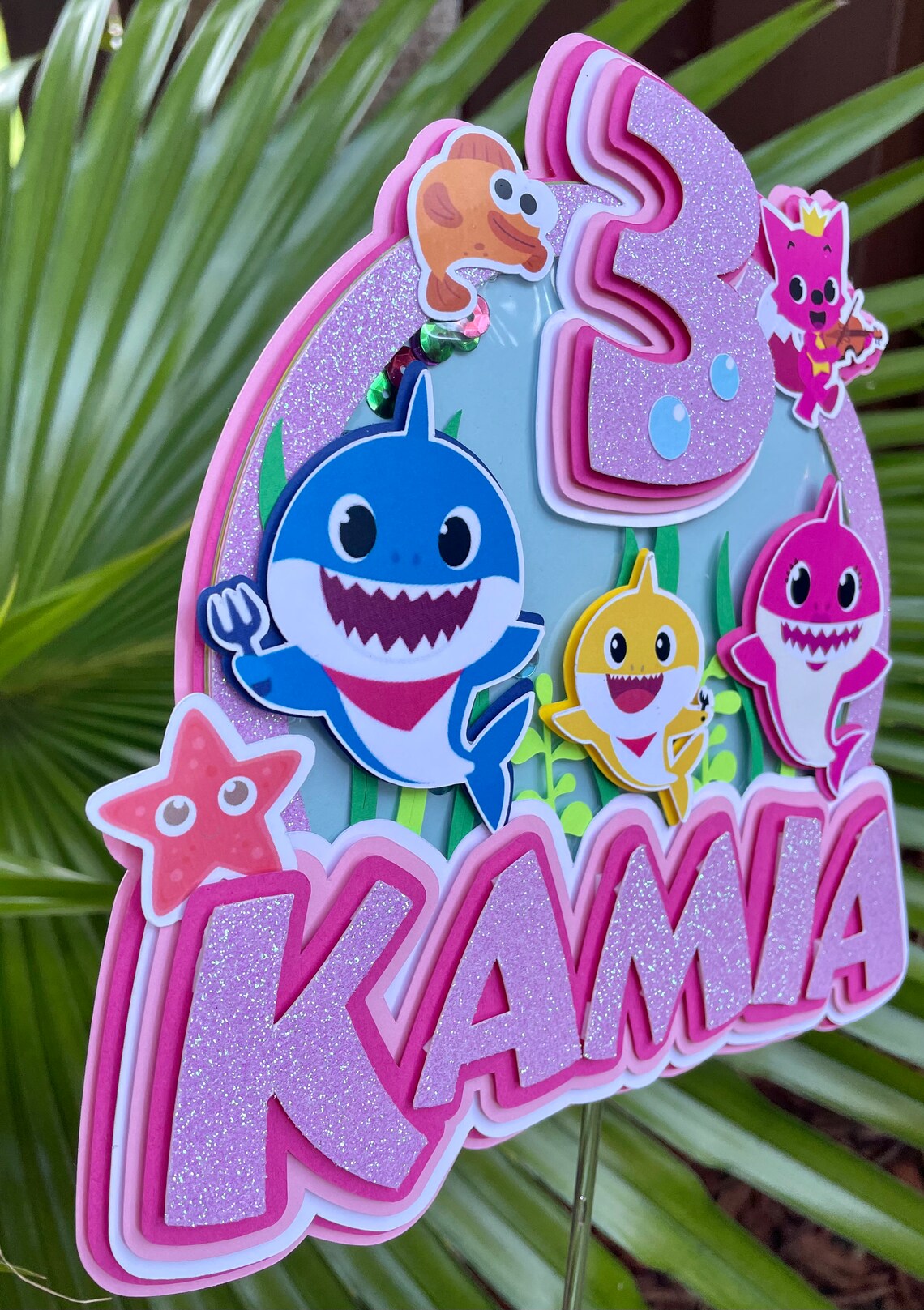 Baby Shark Cake Topper, Baby Shark Birthday, Cupcake Topper, Ping Fong ...